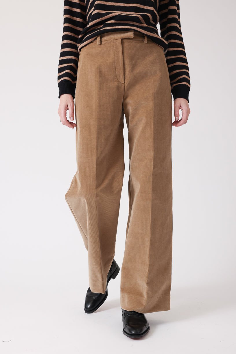 CHLOE trousers in honey fine ribbed velvet – BERNARD ZINS